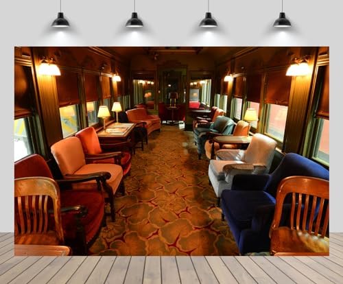 Amazon.com : CHNYWORK 7ftx5ft Retro Luxury Train Carriage Backdrop for ...