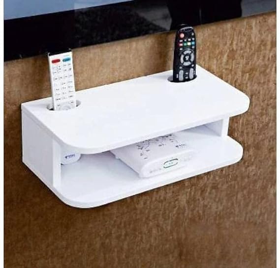 SAMRA WOOD CARVING Communication Shelf Floating TV Shelf Wall Mounted ...