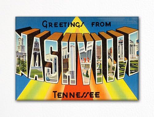 Amazon.com: Greetings From Nashville Souvenir Fridge Magnet : Home ...