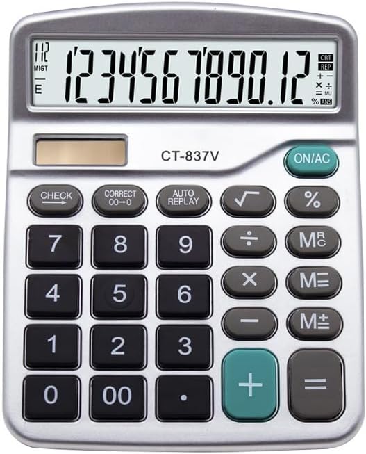Amazon.com : Xvicyoyr 12 Digits Desktop Calculator with Large LCD ...