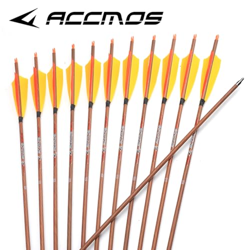ACCMOS 12 pcs Archery Arrows ID 6.2 mm Spine 350 400 450 500 600 700 ...