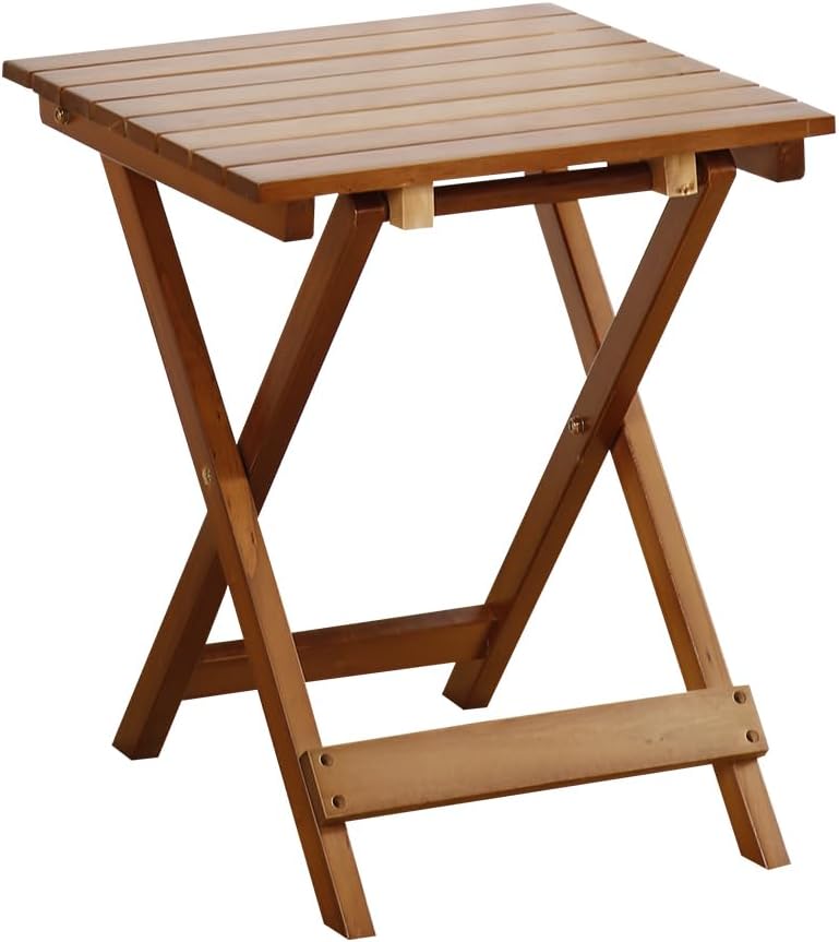 Amazon.com: Melino Wooden Folding Table, Acacia Wooden Small Table for ...