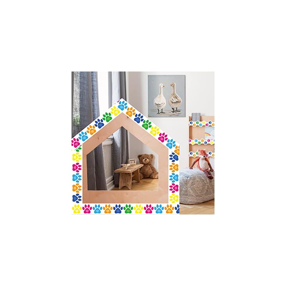 Jecery 60 Pack Paw Print Borders - Colorful Animal Philippines | Ubuy