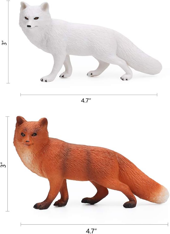 Buy Fox Toy Figures Set Includes Arctic Fox & Red Foxes Figurines Cake ...