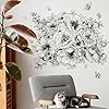 Amazon.com: Runtoo Large Black and White Flower Wall Art Decals Boho ...