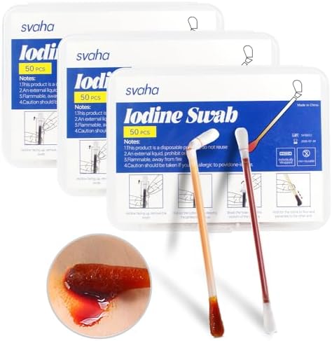 Amazon.com: Svaha 50pcs Iodophor Swabs with Povidone Iodine - Solution ...