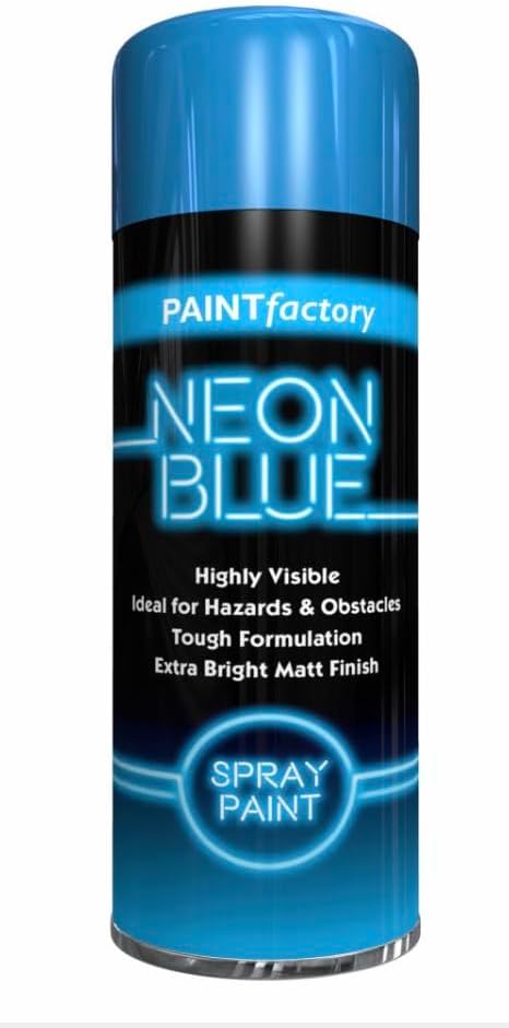 Paint Factory Neon Blue Spray Paint 200ml Extra Bright Matt Finish ...