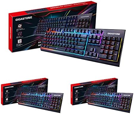 Amazon.com: Gigastone Brown Switch Gaming Keyboard 3 Pack, RGB LED ...