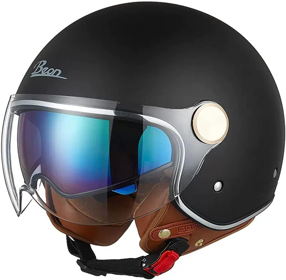 Amazon.com: Vespa Motorcycle Helmet DOT Approved, Retro 3/4 Open Face ...