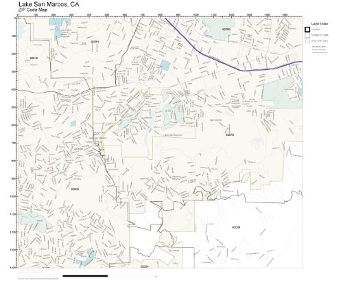 ZIP Code Wall Map of Lake San Marcos, CA ZIP Code Map Not Laminated ...