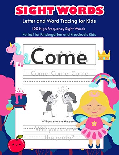 100 Sight Words Tracing For Kids: Learn and Write Sight Words Tracing ...