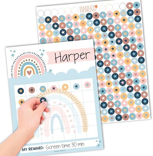 Amazon.com : 40 PCS Boho Rainbow Reward Sticker Charts Boho Behavior ...