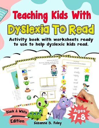 Teaching Kids With Dyslexia To Read; activity book with worksheets ...