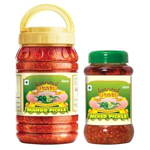 Suhana Pravin Pickle Combo Of 2-Mango Pickle 1Kg + Mixed Pickle 500G ...
