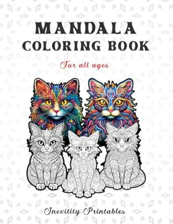 Amazon.com: Mandala Coloring Book: 100 Cat Illustrations for Adults and ...