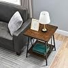 Amazon.com: Ripros 2 Tier Square Industrial End Table, Wooden Bedside ...