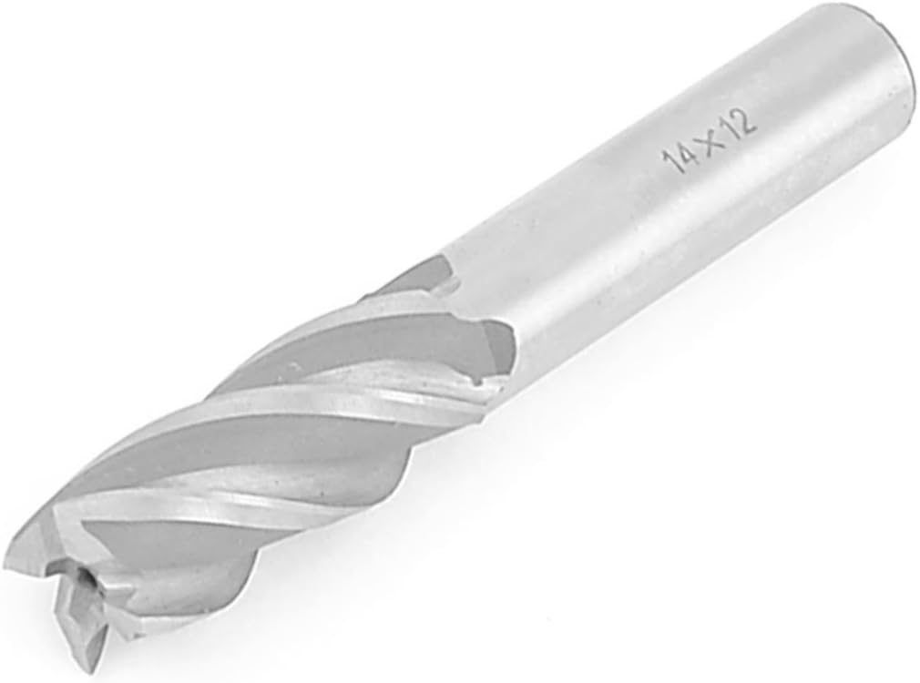 uxcell 14mm Cutting Dia Straight Shank Milling Cutter End Mill Gray ...