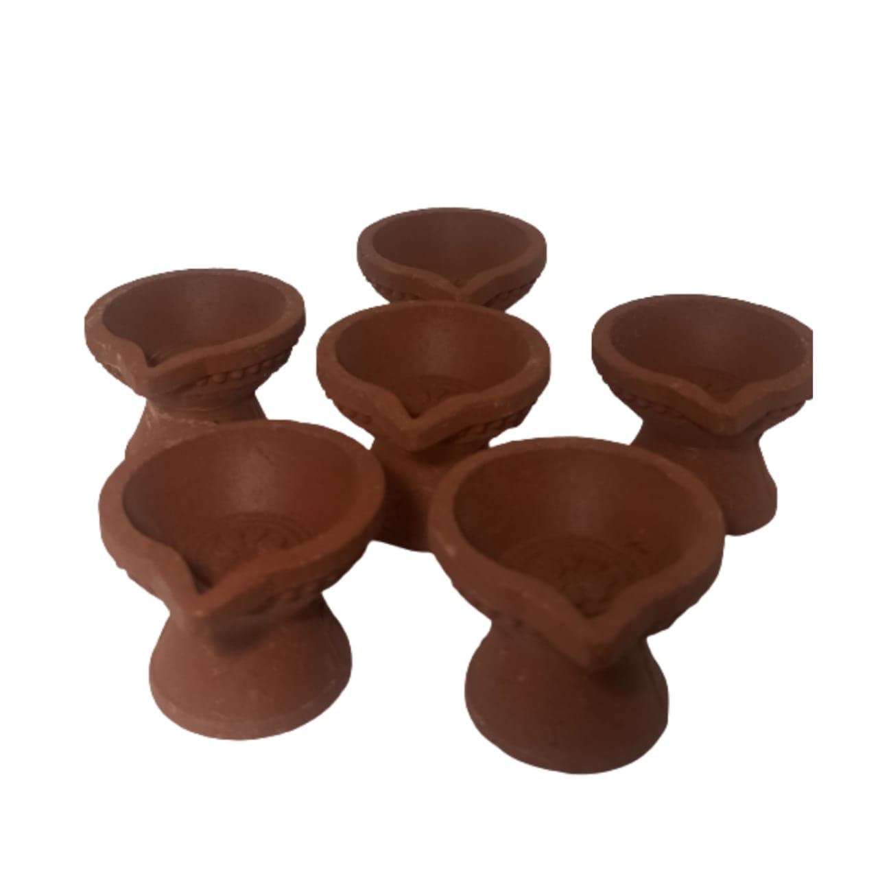 Buy Asian Trust Enterprises - Clay Diya with Stand| Traditional Agal ...