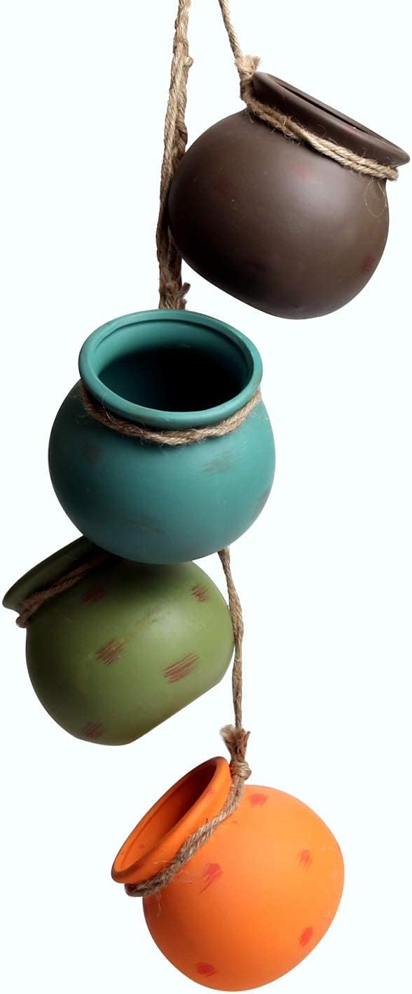 Amazon.com: 4PCS 4.0 Inch Succulent Planters - Dangling Ceramic Pot ...
