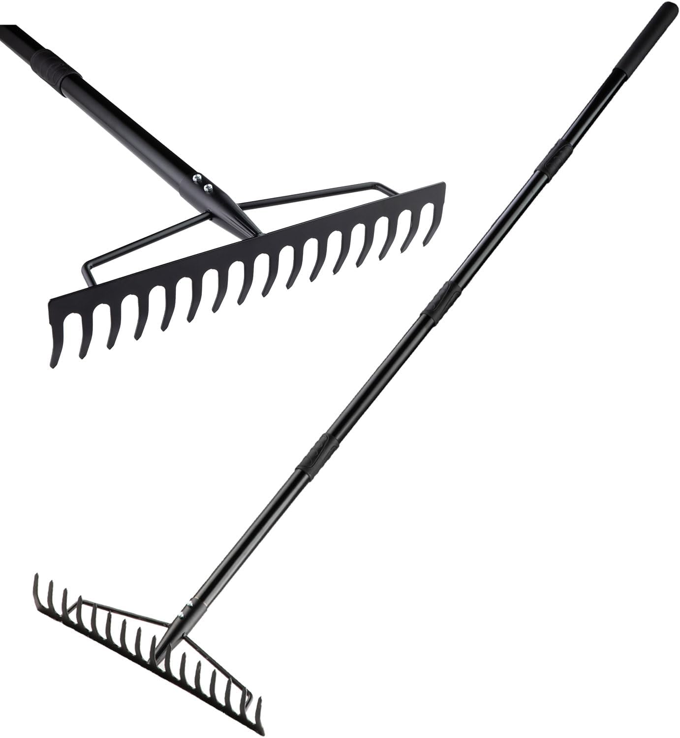 Amazon.com : NICOFPHY Garden Rake with Long Handle, 60" Heavy Duty Bow ...