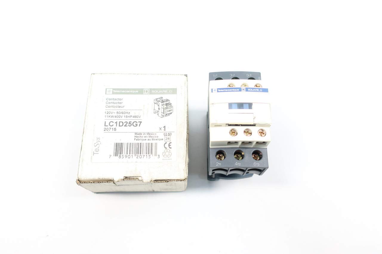 TELEMECANIQUE LC1D25G7 AC CONTACTOR 120V-AC 40A 15HP: Amazon.com ...