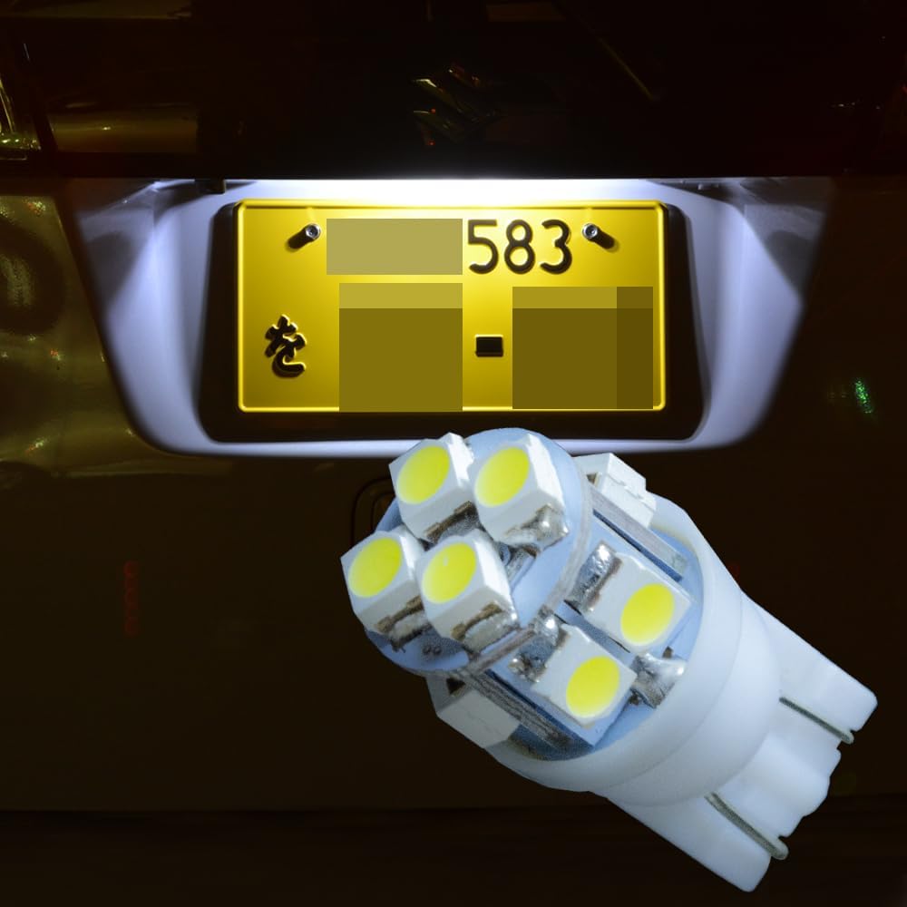 Amazon.co.jp: スペーシア MK32S MK42S MK53S MH54S MH94S・パレット MK21S 拡散型 LED ナンバー球 T10ウェッジ 美白光 10連SMD ...