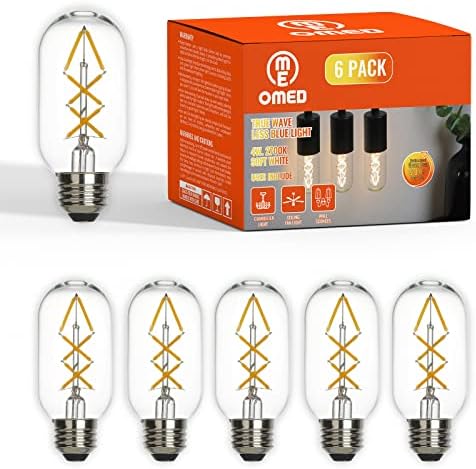 OMED Fishbone LED Filament Vintage Edison Light Bulbs, T45/T14 E26 4W ...