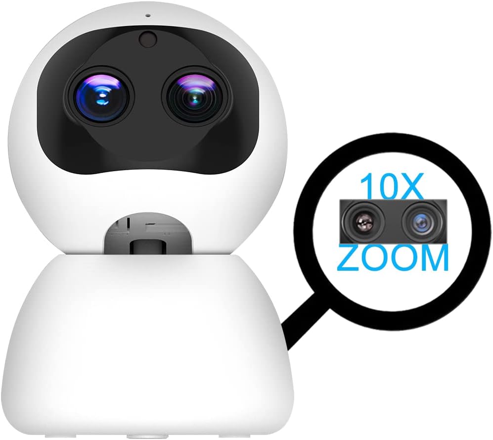 Amazon.com : Security Camera, Indoor Dual Lens Camera Pan/Tilt Wireless ...