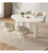 Amazon.com - Miuuod 86.61" White Dining & Kitchen Table Set,Solid ...