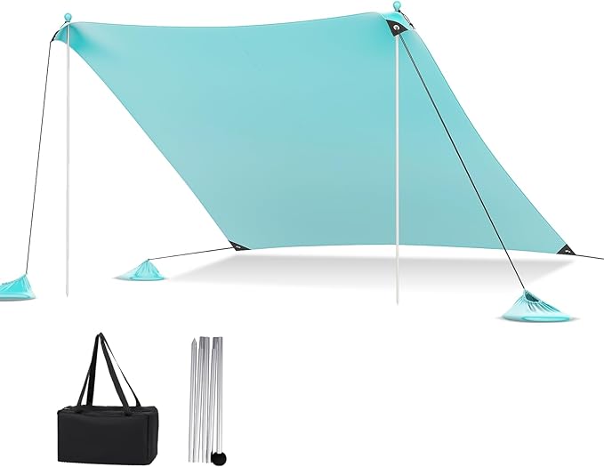 HOMASIS Tente de Plage Anti-UV, Abri de Plage pour 1-4/4-8 Personnes ...