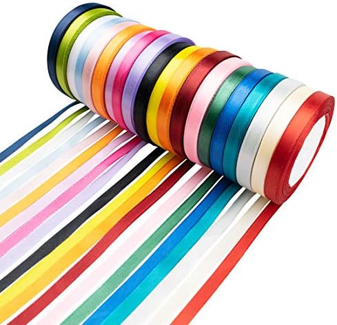Amazon.com: Tosnail 20 Pack 0.4" x 24 Yards Each Satin Ribbon Roll Silk ...