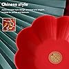 Amazon.com | Alipis Red Round Tray Chinese Style Wedding Snack Trays ...