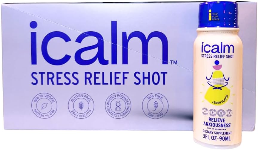 Amazon.com: iCalm: Natural Stress Relief and Relax Shot | Lemon Flavor ...