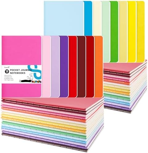 Koogel 16PCS Mini Notebooks, Lined Pocket Notepads 13x9cm Colourful ...