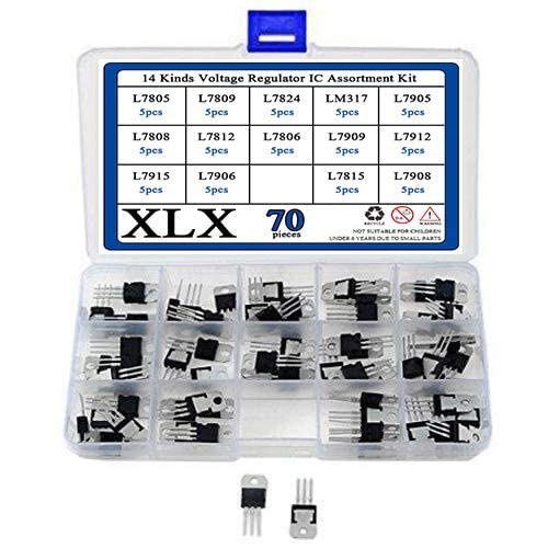 REES52® 70PCS 14 Values Voltage Regulator Transistor Kit (LM7805 ...
