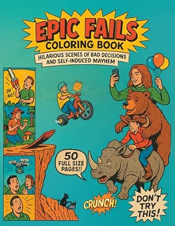 Amazon.com: Epic Fails Coloring Book: Hilarious Scenes of Bad Decisions ...