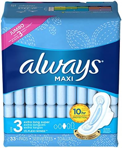 Amazon.com: Always Maxi Extra Long Super Size 3 with Flexi-Wings, 33 ...
