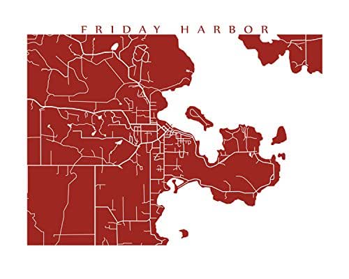 Amazon.com: Friday Harbor Map Print - Washington Poster : Handmade Products