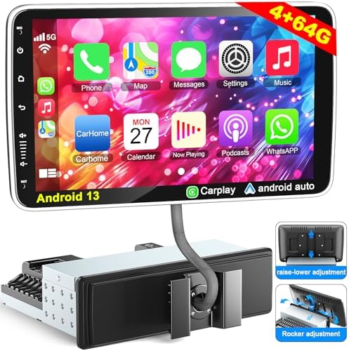 Amazon.com: Android 13 Single Din Car Stereo 10.1 Inch Rotatable Touch ...