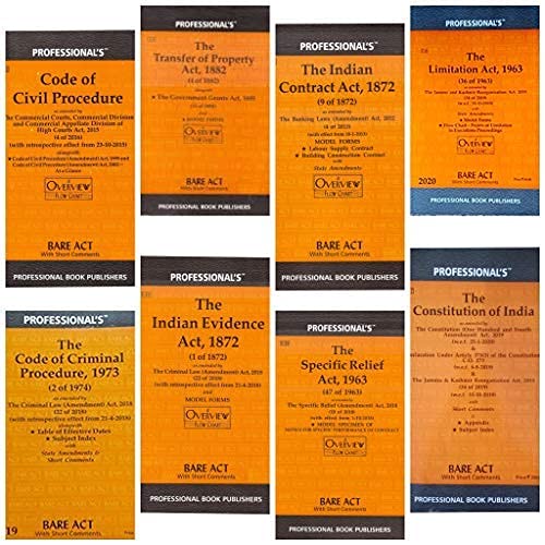 Buy Combo Sale of 8 bare acts for Law Students/Judiciary aspirants CPC ...