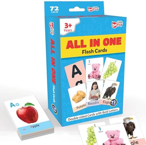 Buy Little Berry All in One Flash Cards for Kids | 72 Double-Sided ...