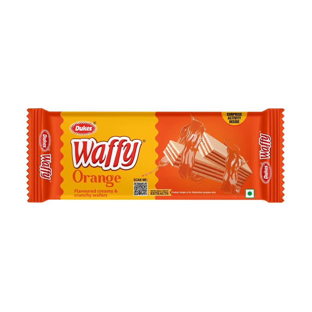Dukes Waffy - Orange flavoured creamy & crunchy Wafers (60/55 grams ...