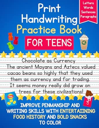 Print Handwriting Practice Book for Teens: Improve Penmanship and ...