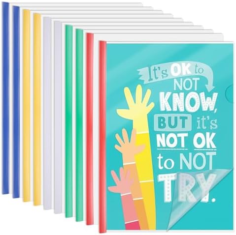 Amazon.com : 10 Pack Clear Report Covers with Sliding Bars,60 Sheet ...