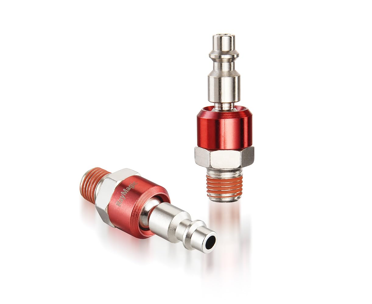 RayMagic Industrial-Grade 1/4" Swivel Air Plug, 2-Pack 360° Swivel ...