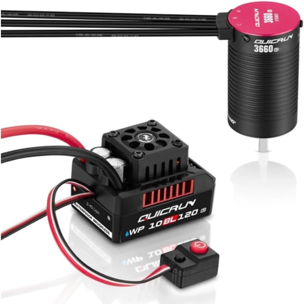 HOBBYWING Quicrun 10BL120 G2 & 3660SL G2 Combo (QR10BL120 + 3660-3700KV ...