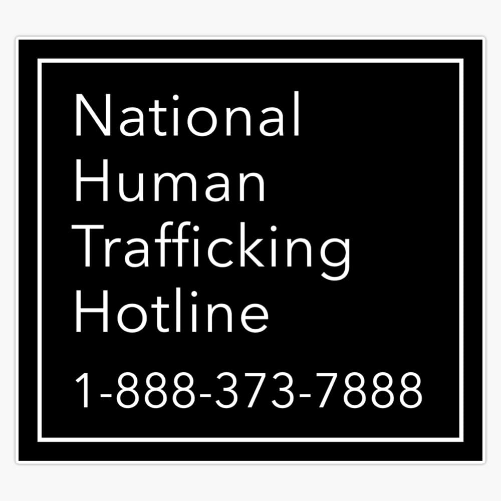 Amazon.com - National Human Trafficking Hotline Phone Number Sticker ...