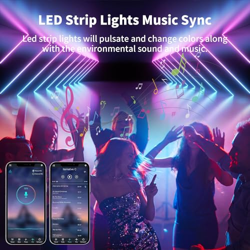 iNextStation Neon LED Strip Light, 5M RGB LED Light with APP/Remote ...