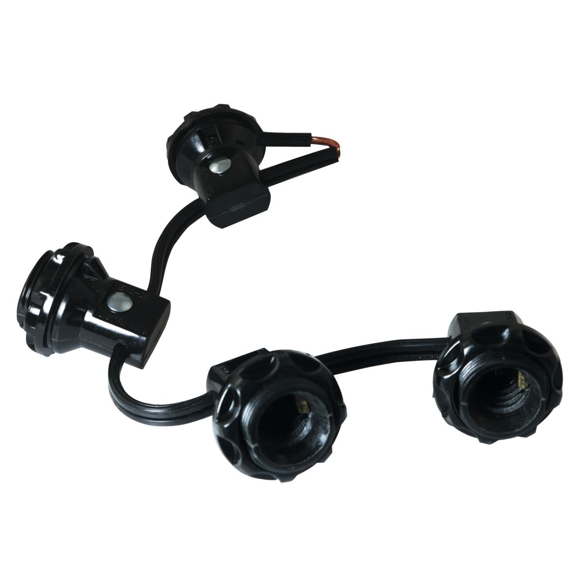 BLLNDX 4PCS Black Lamp Socket Harness Set E12 Bakelite Head Fittings ...