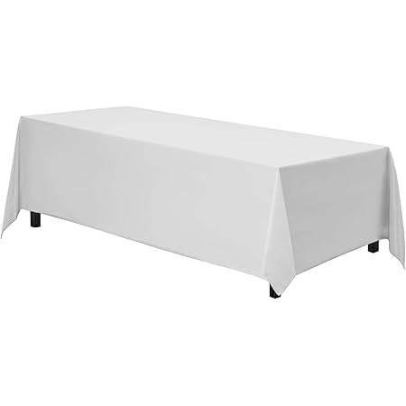 Amazon.com: Gee Di Moda Rectangle Tablecloth | 90 x 156 Inch - White ...